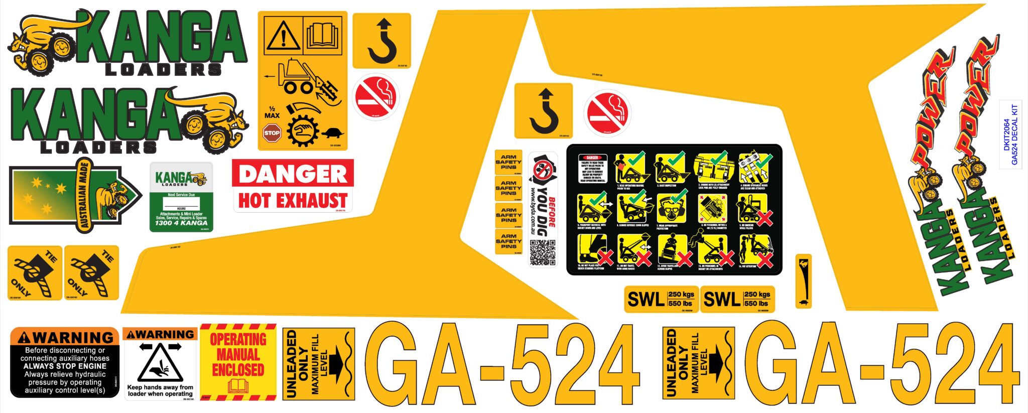 GA524 Decal Kit - Kanga Mini Loaders